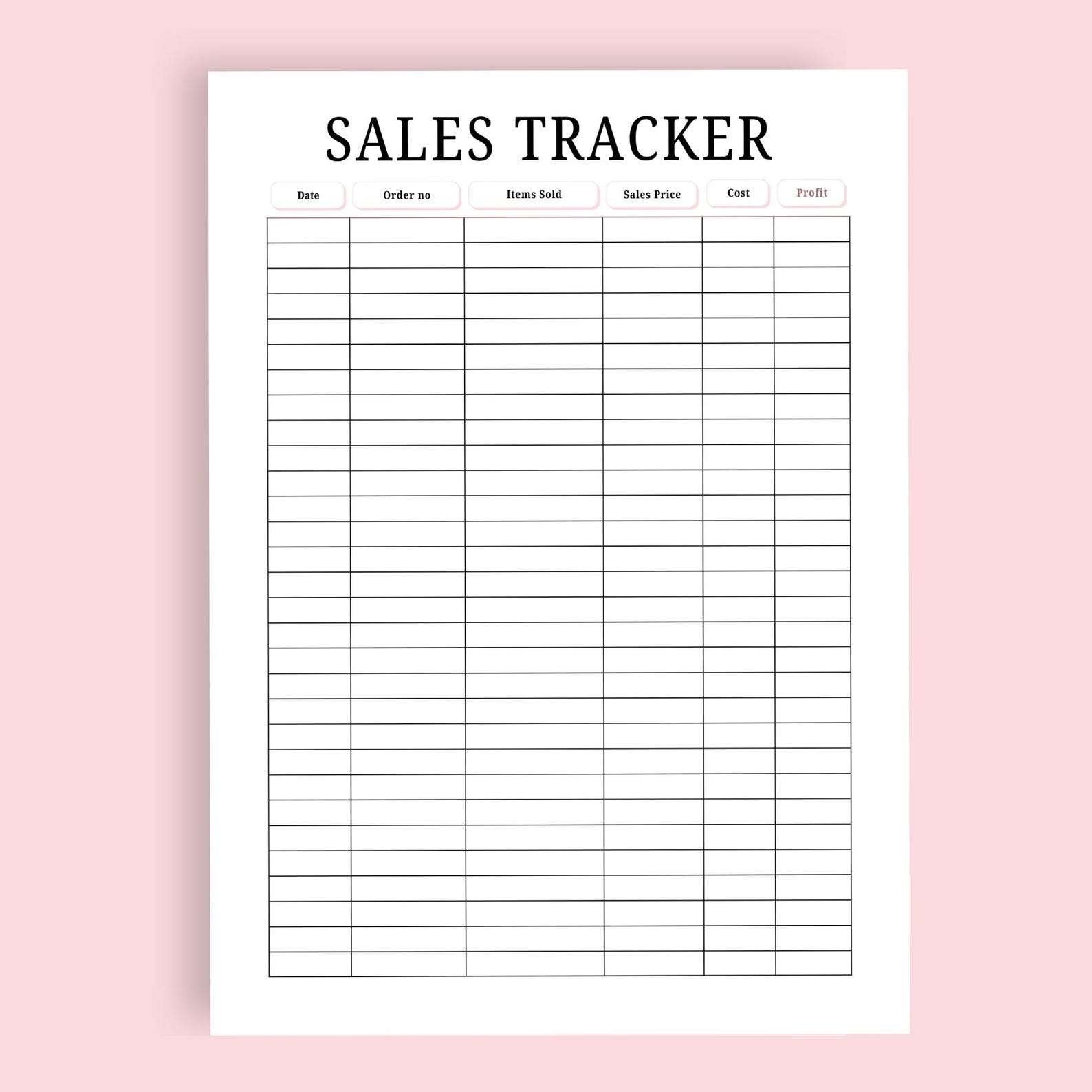 Printable Sales Tracker: Fillable Sales Log (PDF) - Etsy