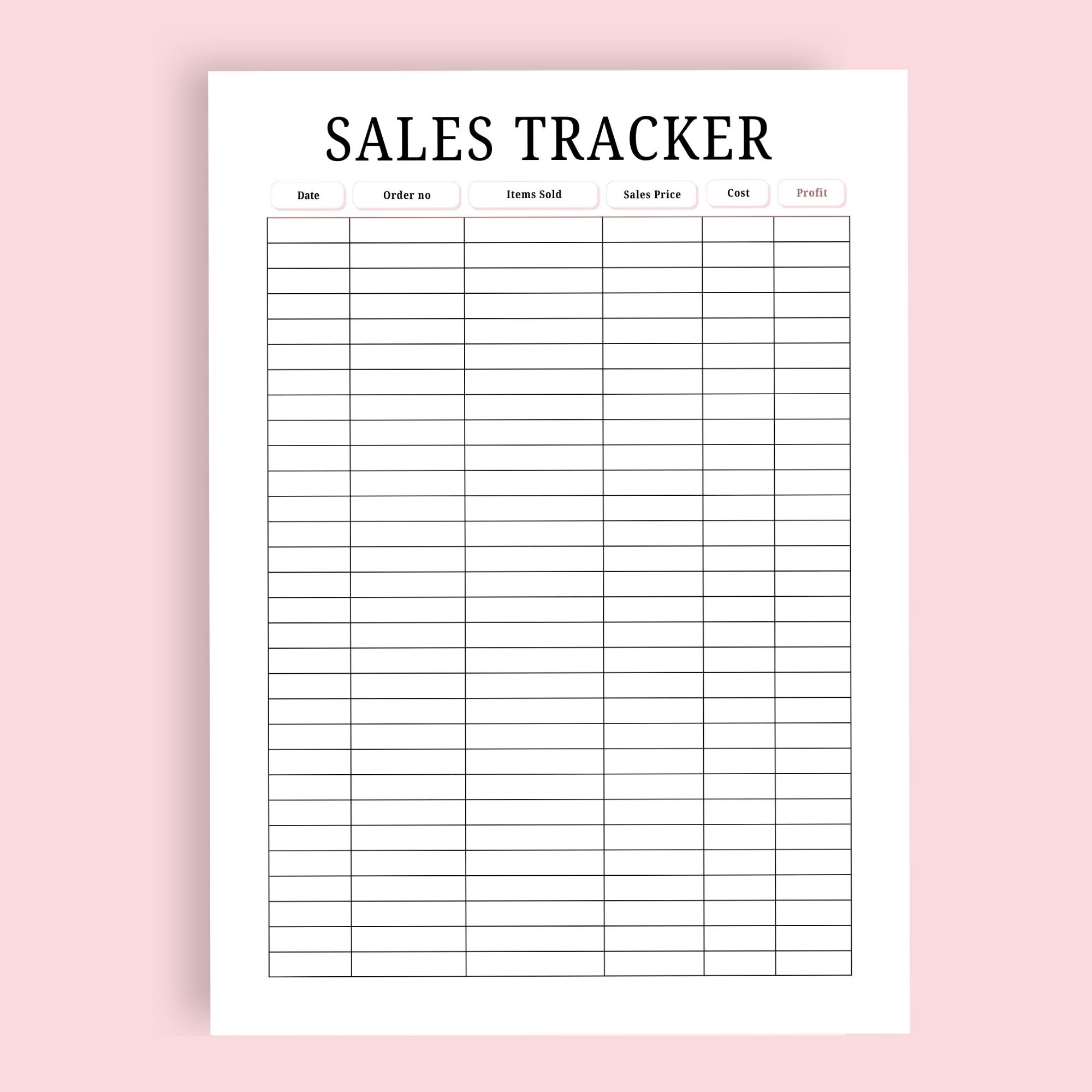Printable Sales Tracker: Fillable Sales Log (PDF) - Etsy
