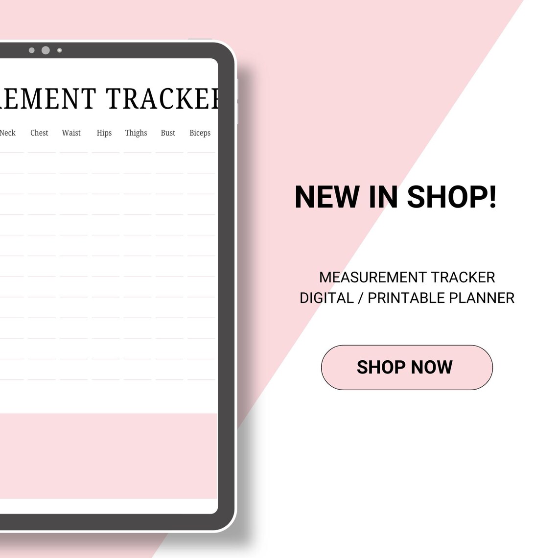 PRINTABLE MEASUREMENT TRACKER, Fillable Body Measurement Log, Fitness ...