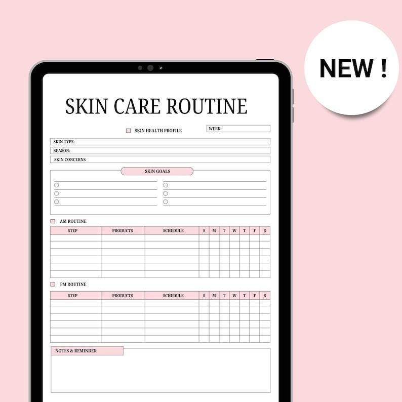 SKIN CARE ROUTINE Log, Skincare Routine Tracker, Beauty Regimen Planner ...