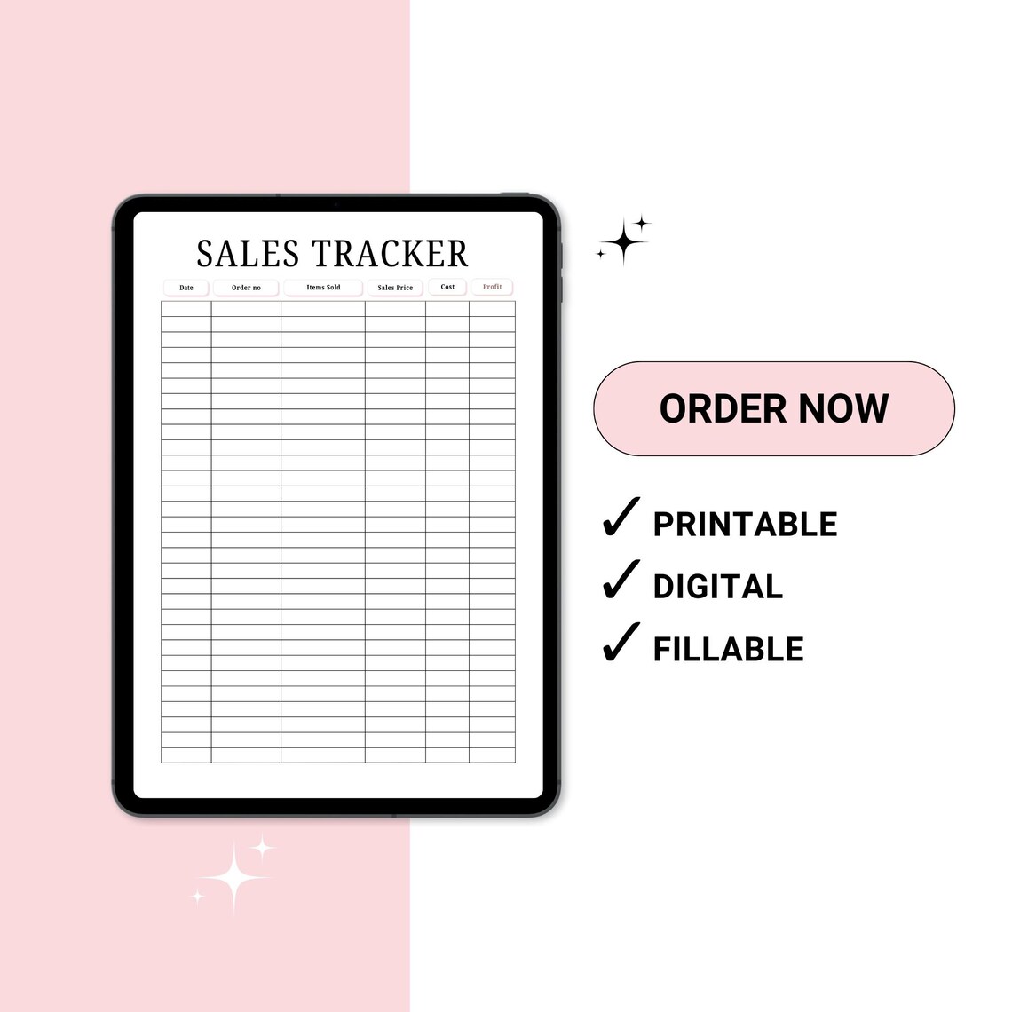 PRINTABLE SALES TRACKER, Fillable Sales Log, Sales Tracker, Sales ...
