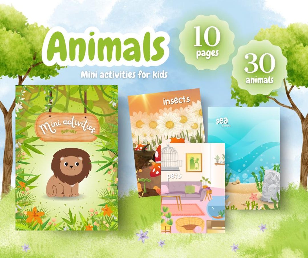 Animals Habitat Sorting Activity Busy Book for Kids, Printable Animal ...