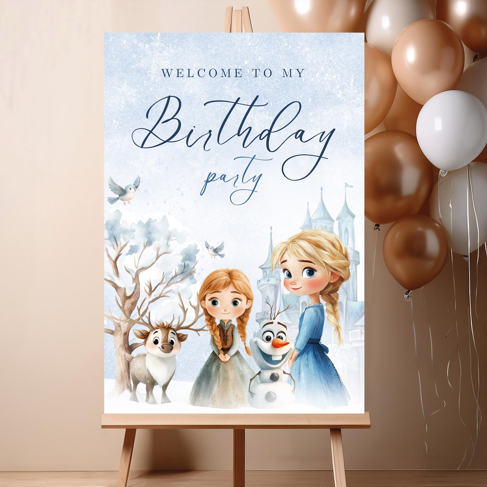 Frozen Kids Birthday Party Invitation, Princess Birthday Invitation ...