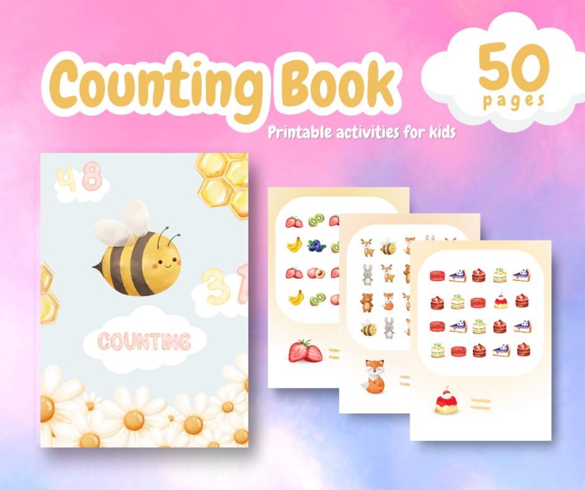 Printable Mathematics Busy Book for Kids, Preschool Number Activities ...