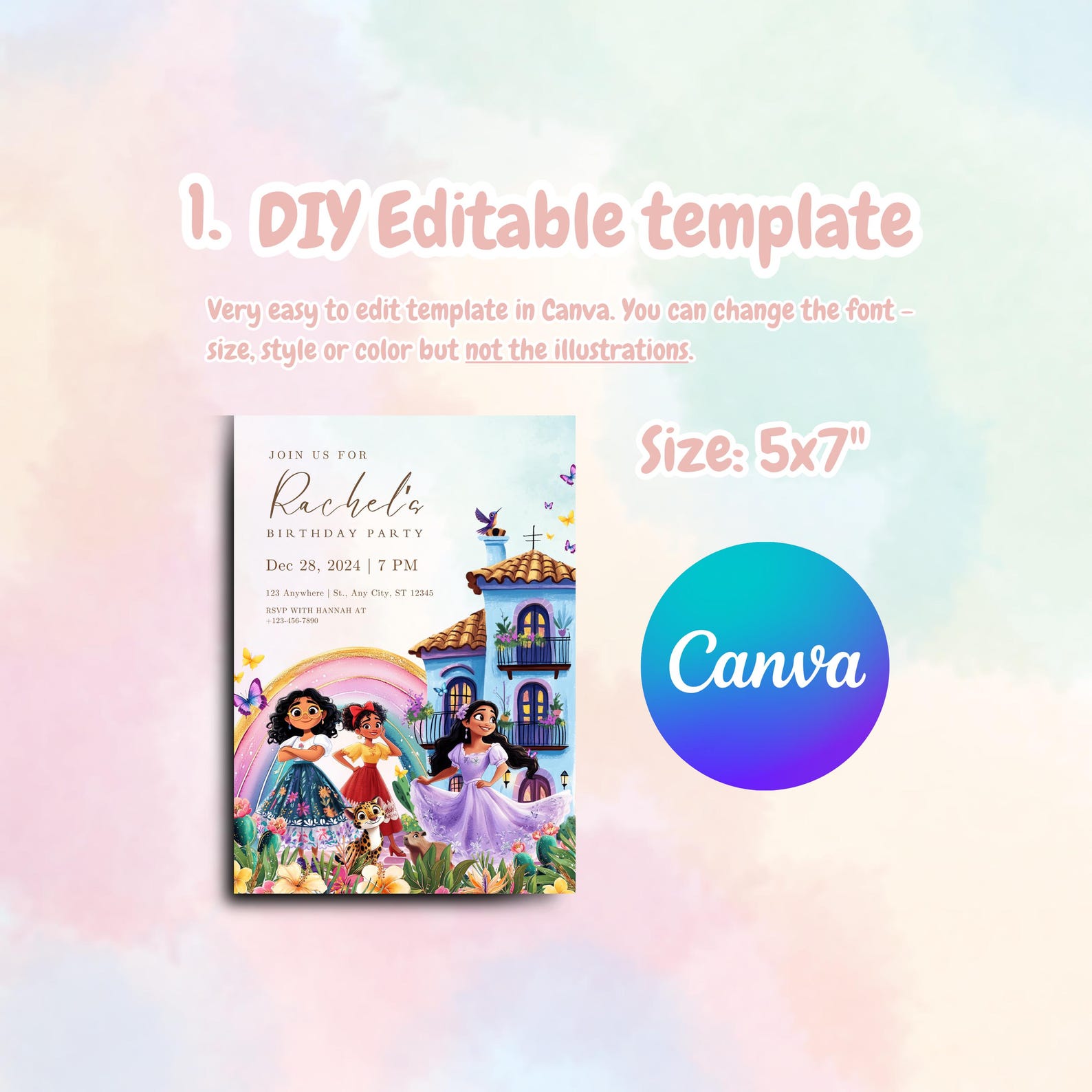 Encanto Printable Personalized Kids Birthday Party Invitation, Mirabel ...