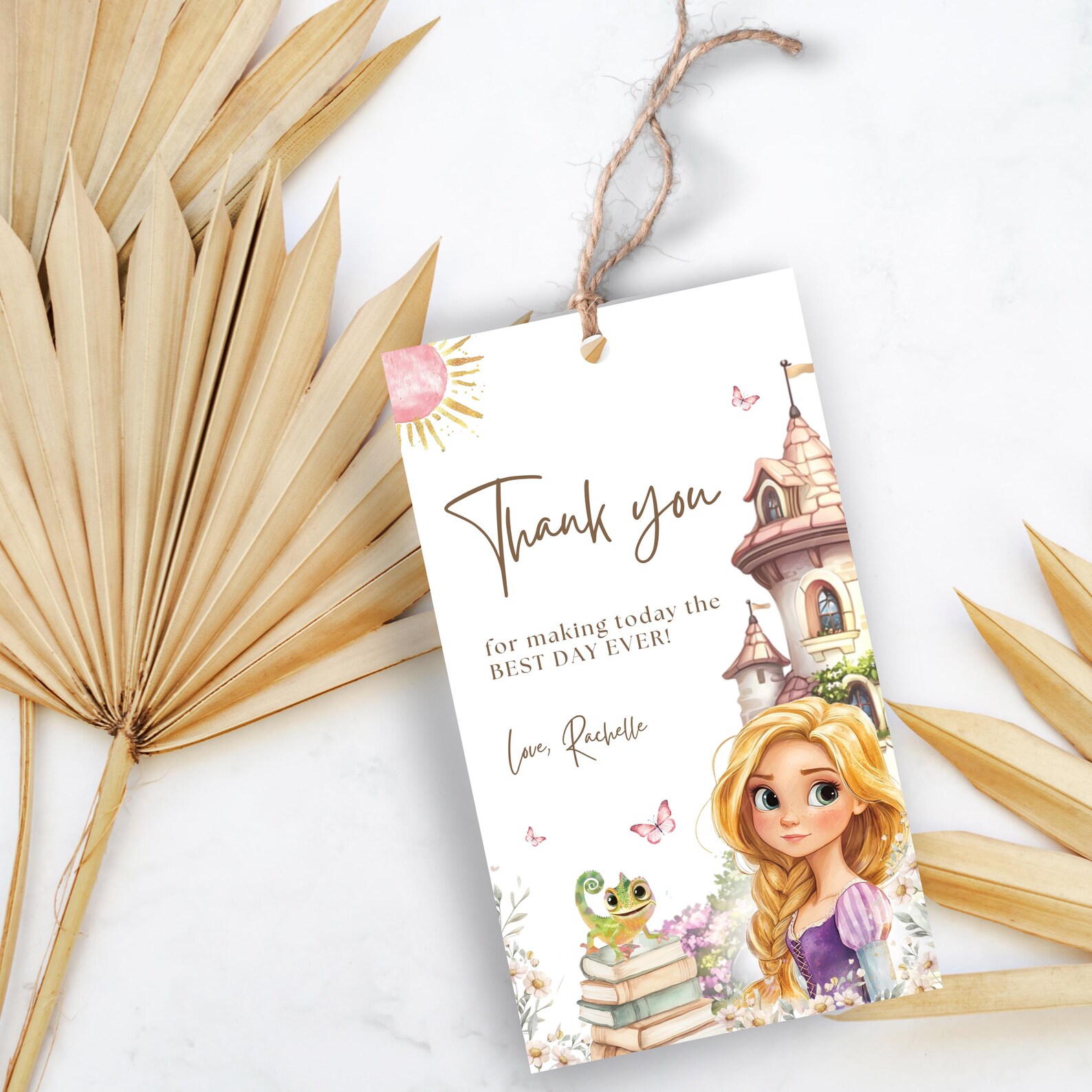 Editable Rapunzel Party Favor Tag, Princess Rapunzel Birthday Party ...