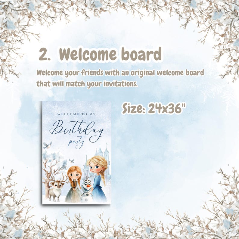 Frozen Kids Birthday Party Invitation, Princess Birthday Invitation ...