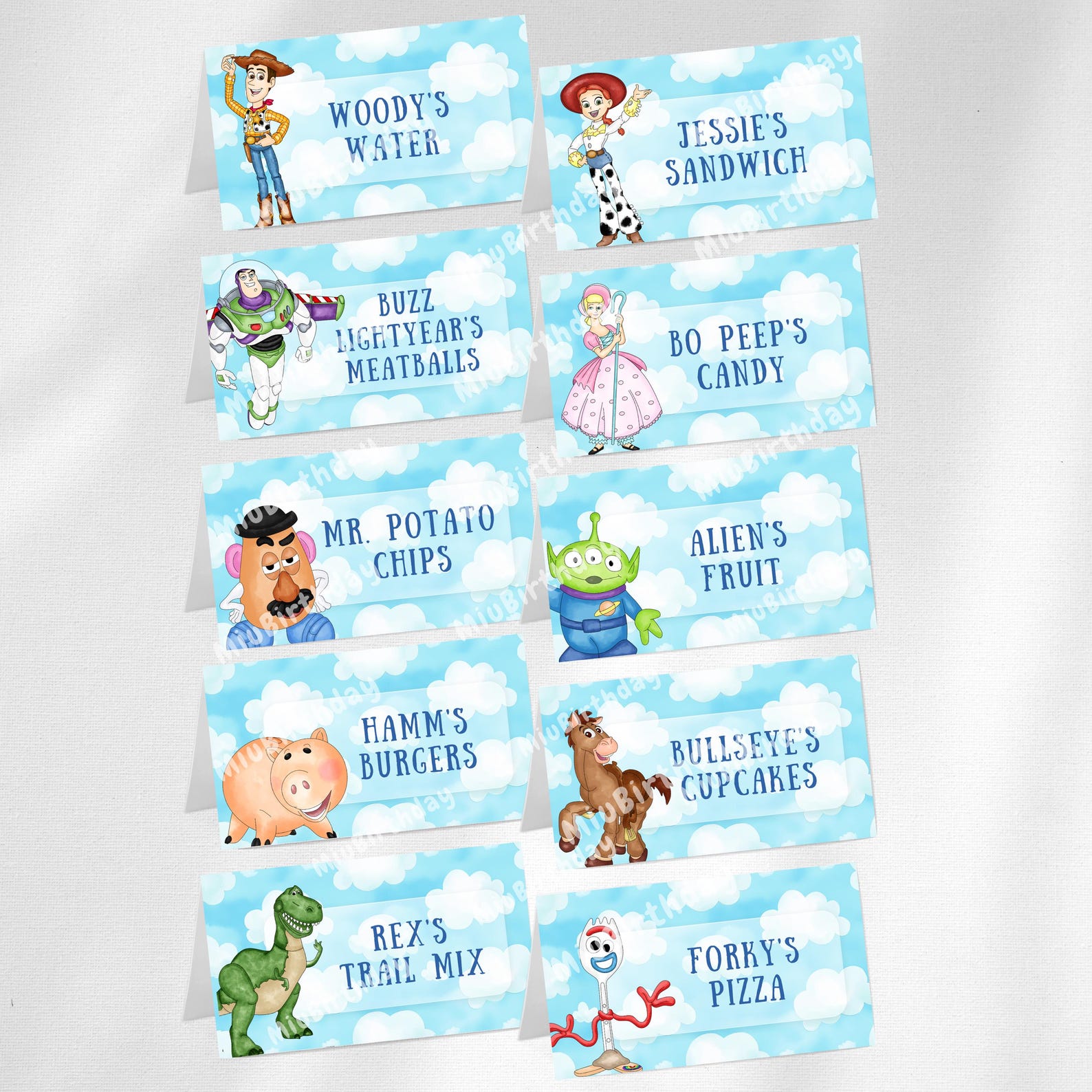 Editable Toy Story Birthday Table Food Tent, Food Label Template, Toy ...