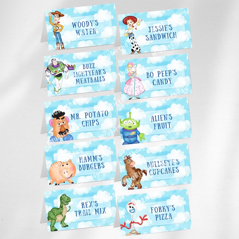Editable Toy Story Birthday Table Food Tent, Food Label Template, Toy ...