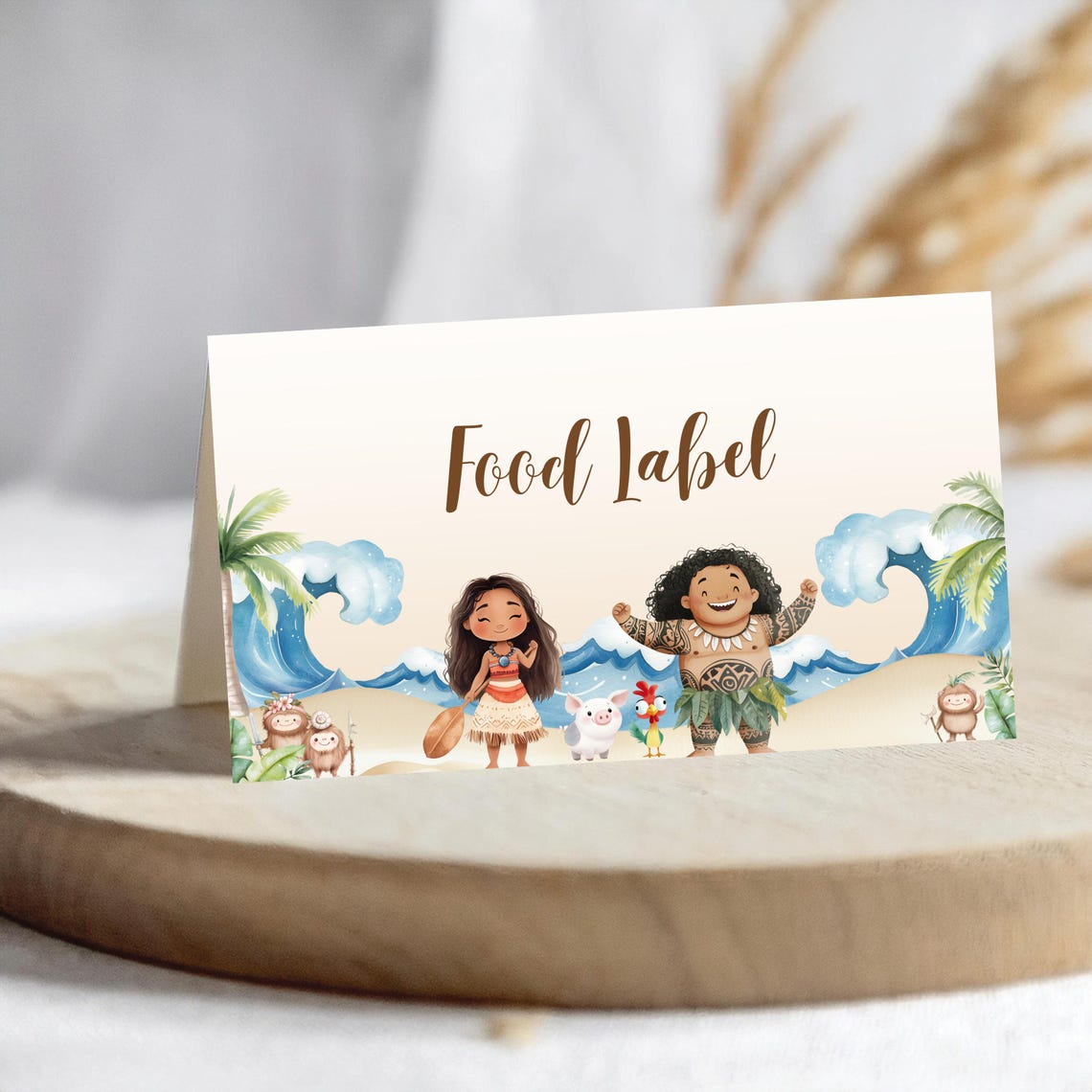 Editable Moana Birthday Food Tent, Moana Food Label Template, Moana ...