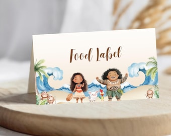 Editable Moana Birthday Food Tent, Moana Food Label Template, Moana ...