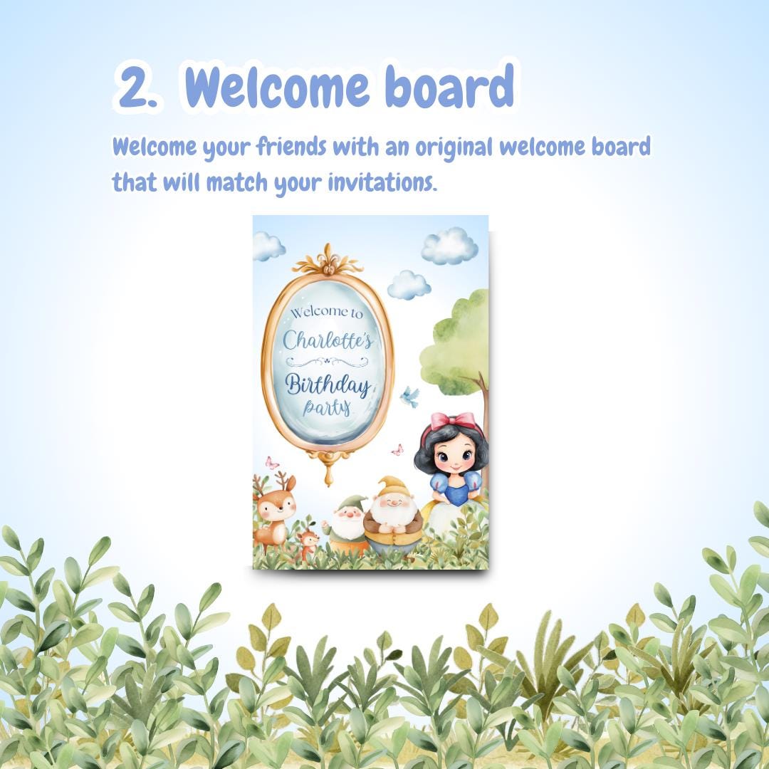 Snow White Kids Birthday Party Invitation Template, Snow White ...