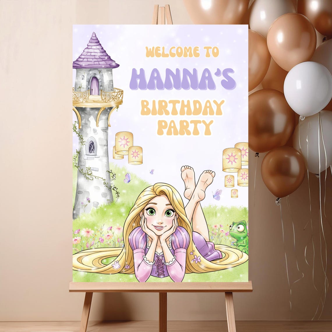 Editable Princess Rapunzel Kids Birthday Party Invitation, Tangled ...
