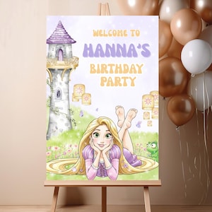 Editable Princess Rapunzel Kids Birthday Party Invitation, Tangled ...