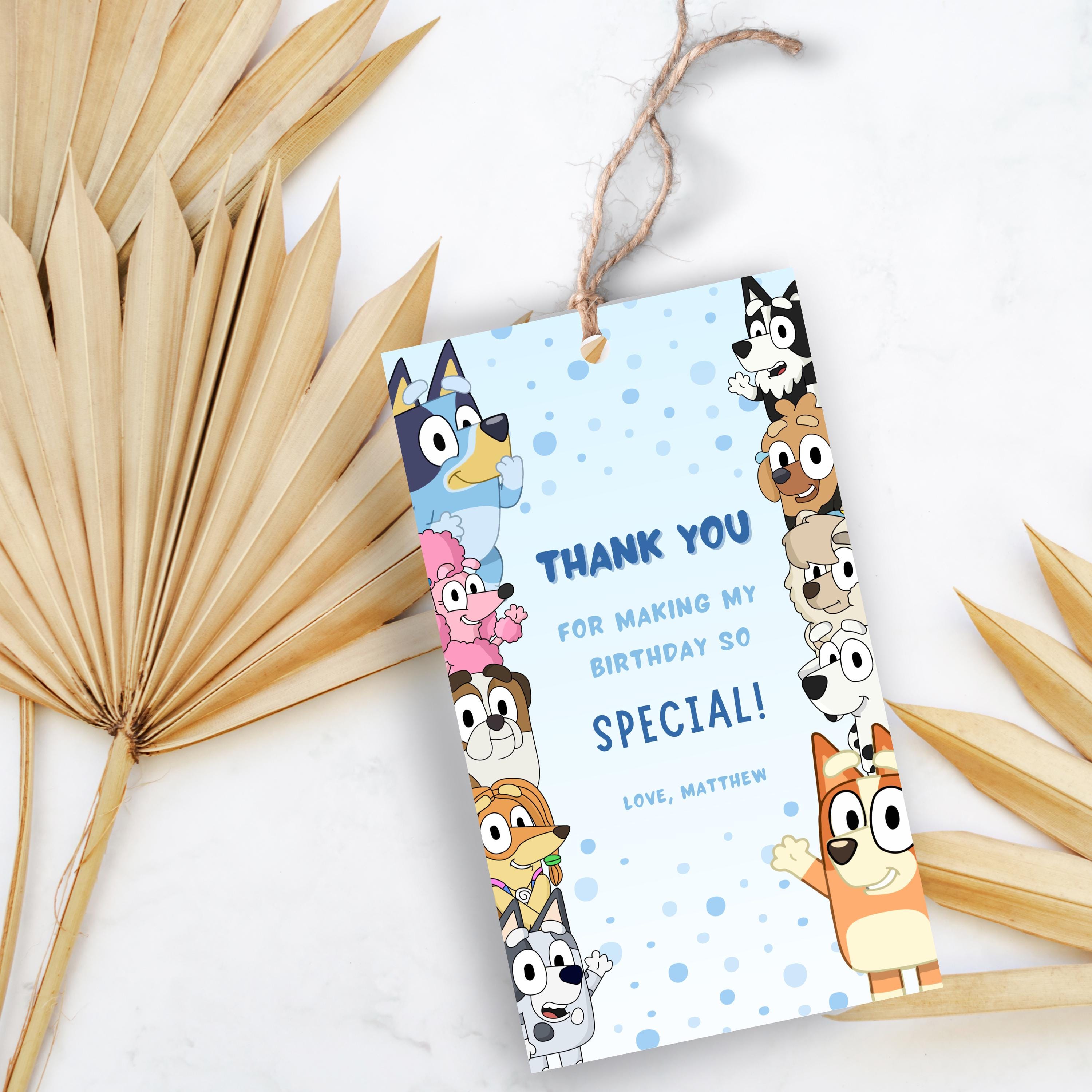 Editable Bluey Party Favor Tag, Bluey Thank You Tag, Bluey Kids ...