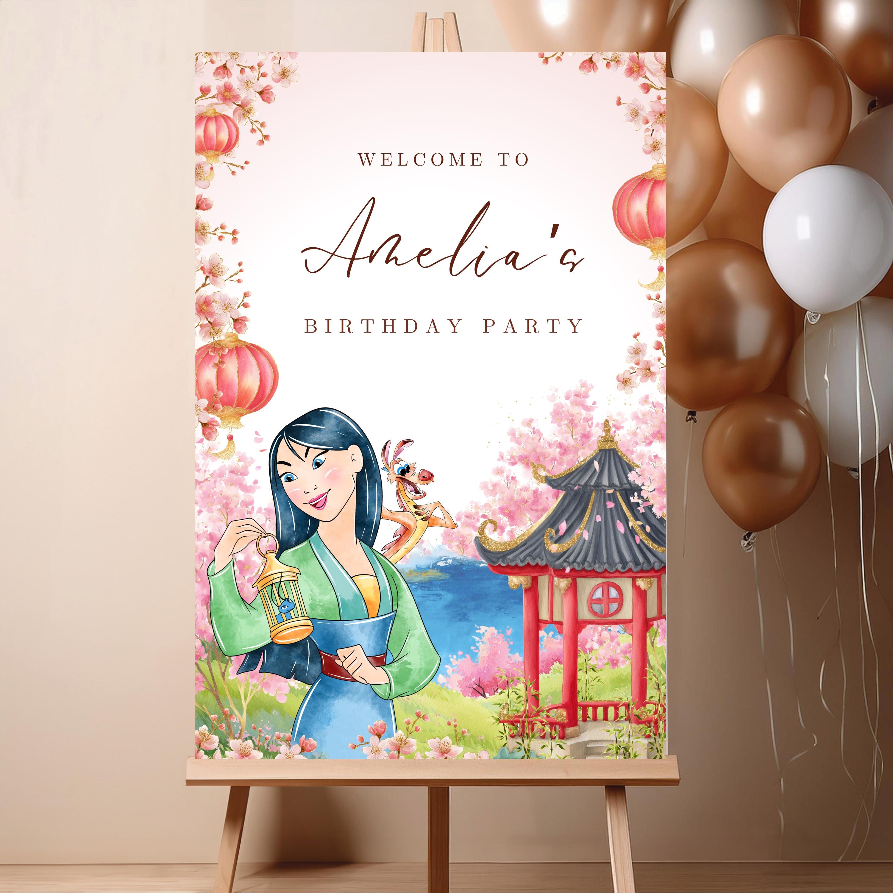 Mulan Personalized Kids Birthday Party Invitation, Editable Princess ...
