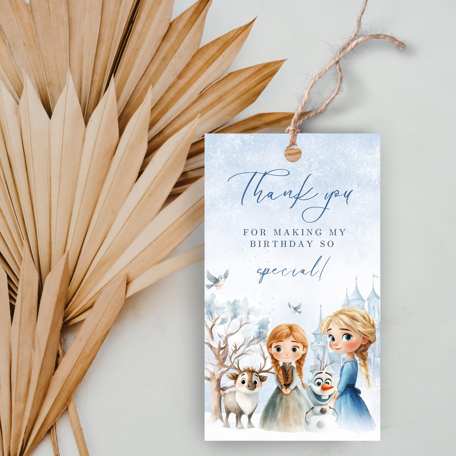 Editable Frozen Party Favor Tag, Frozen Thank You Tag, Frozen Kids ...