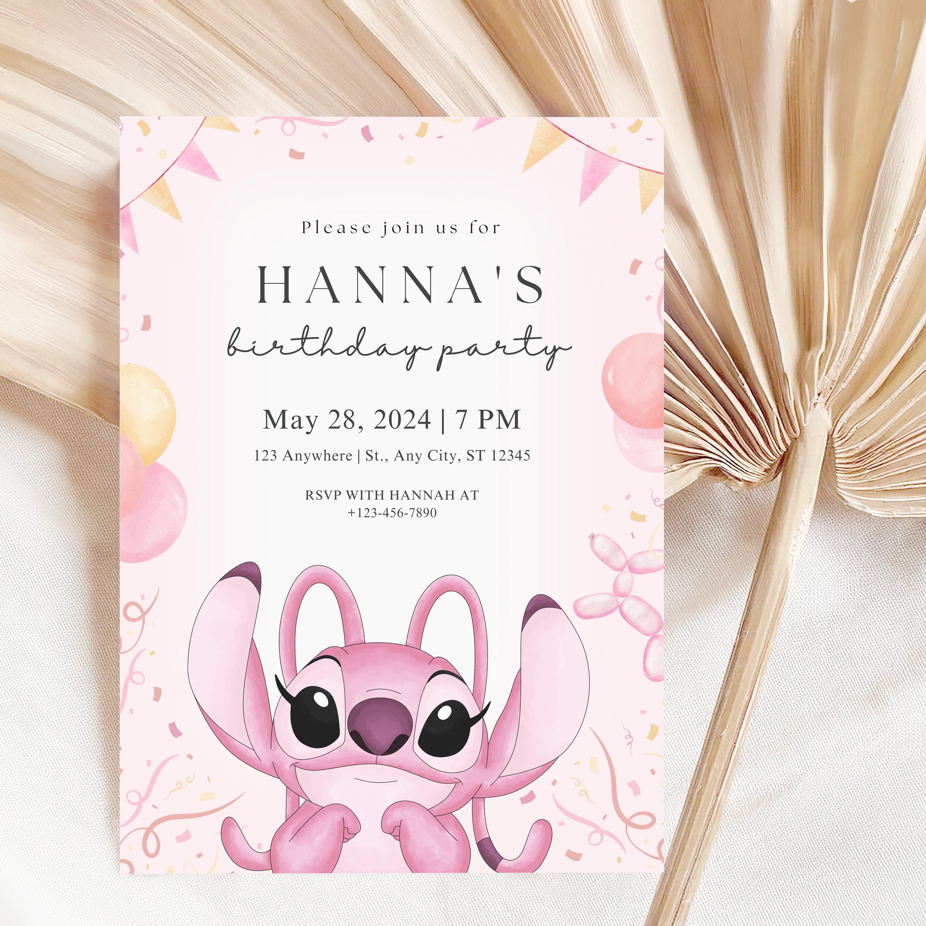 Editable Stitch and Angel Kids Birthday Party Invitation, Angel Kids ...