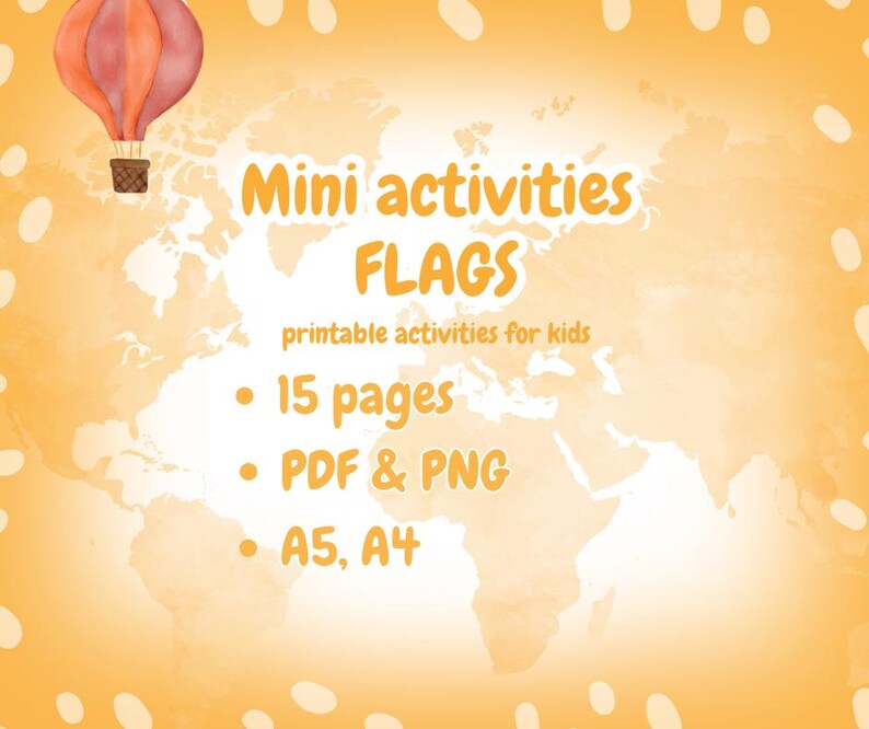 Printable World Flags Mini Activities for Kids, Geography Educational ...