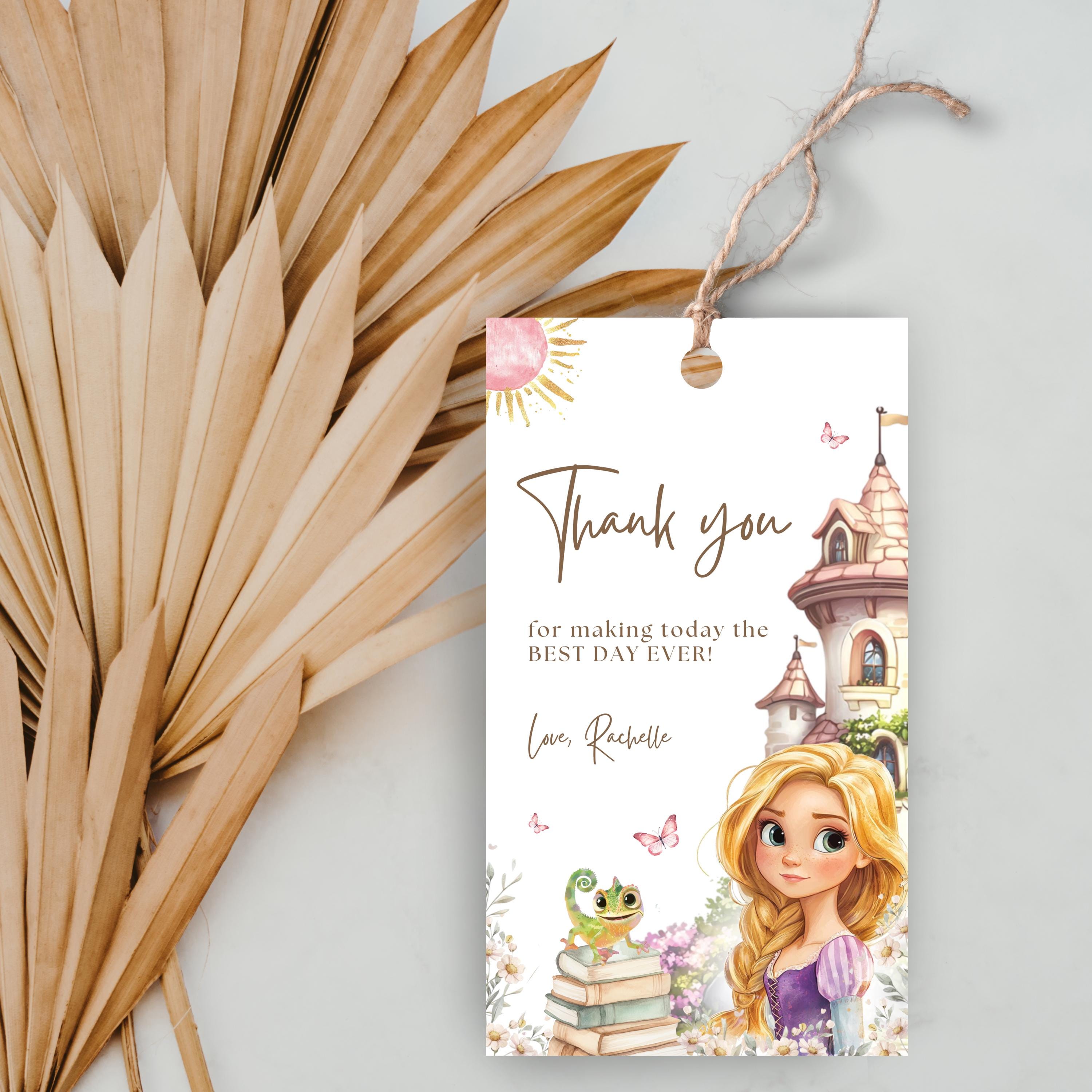 Editable Rapunzel Party Favor Tag, Princess Rapunzel Birthday Party ...