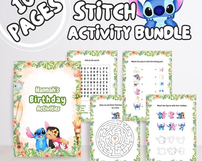 Lilo & Stitch Party Activity Pack | Coloring Pages | Word Search ...