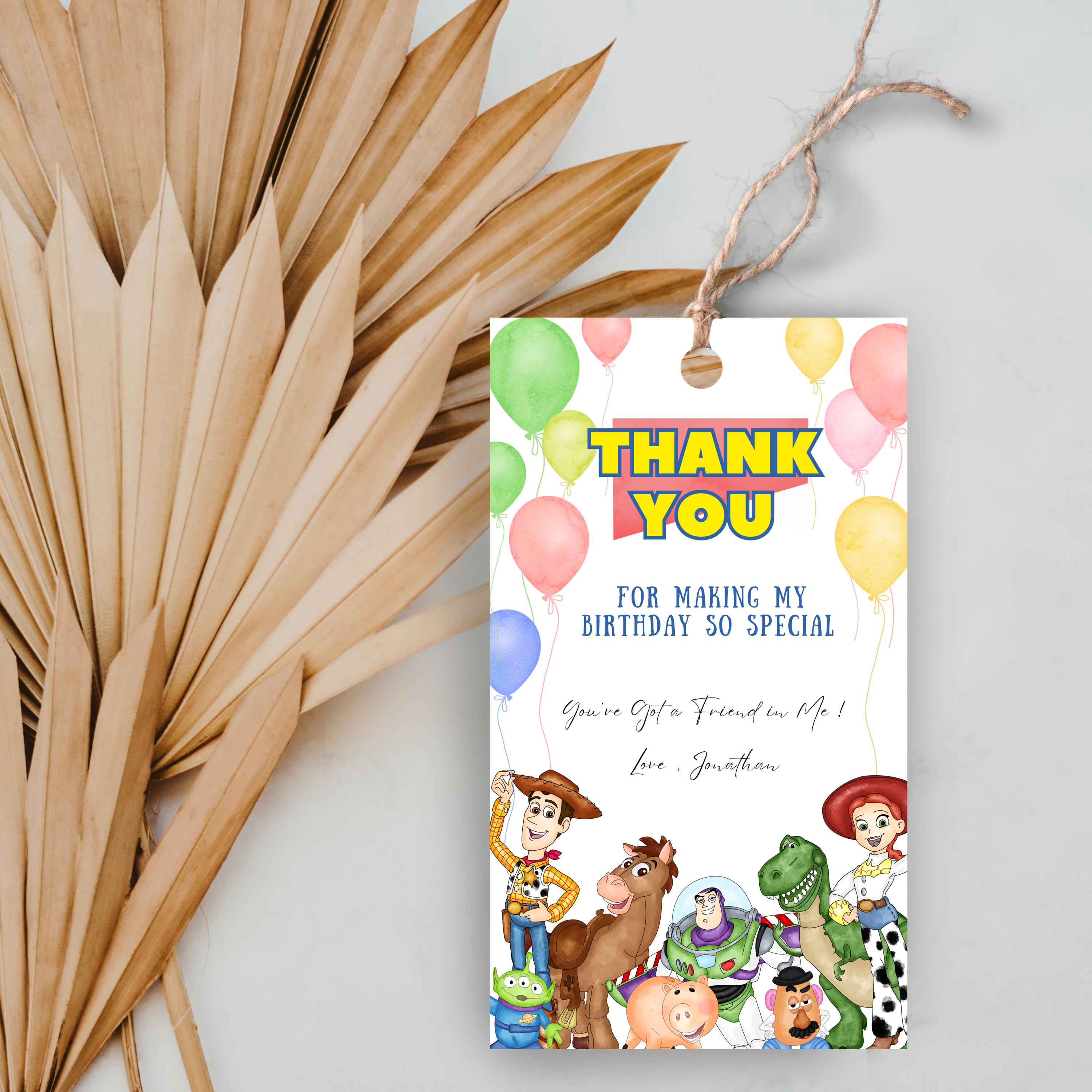 Editable Toy Story Party Favor Tag, Toy Story Thank You Tag, Toy Story ...