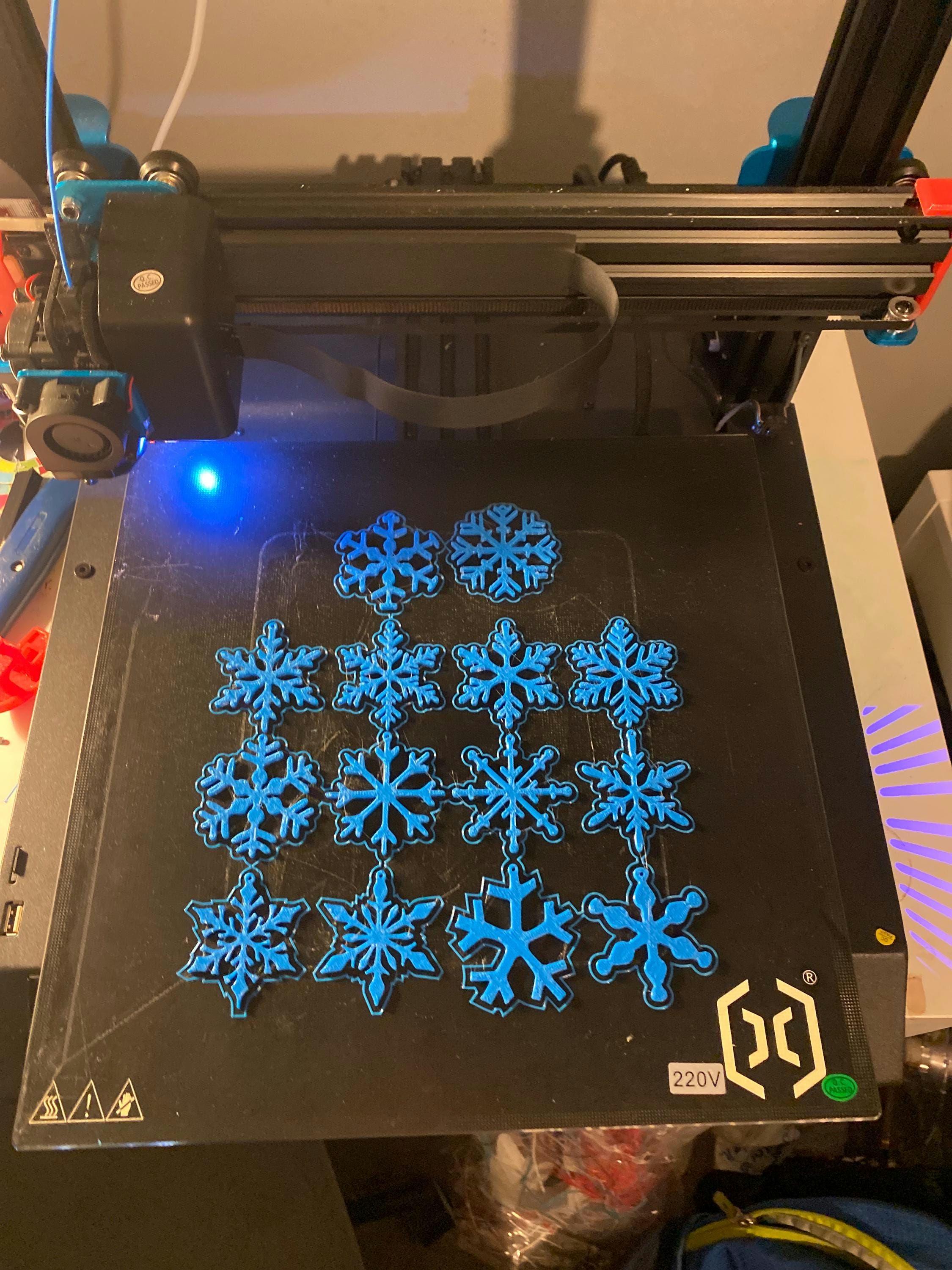 14 3d Printed Snowflake Baubles - Etsy