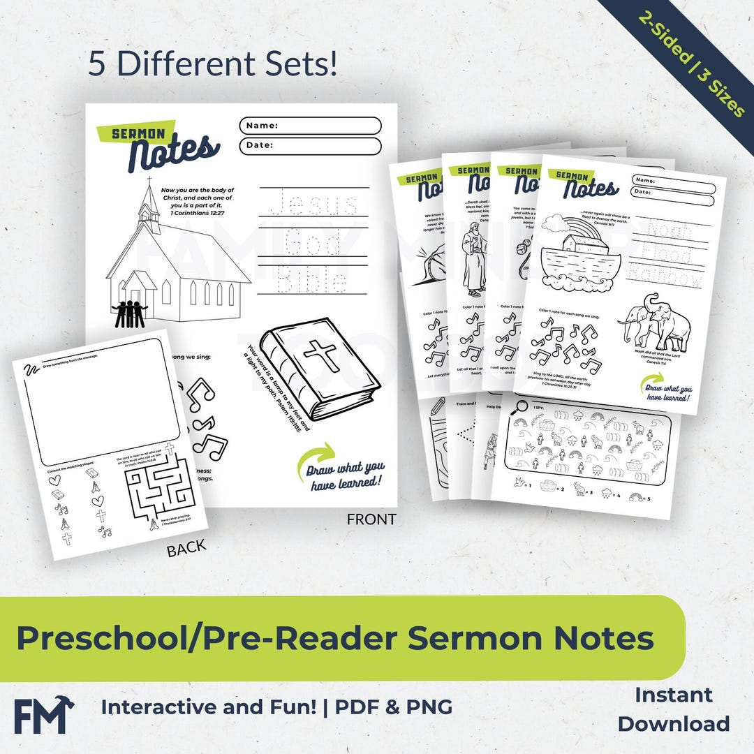 Kids Sermon Notes | Printable Sermon Notes for Reaching the Heart of a ...