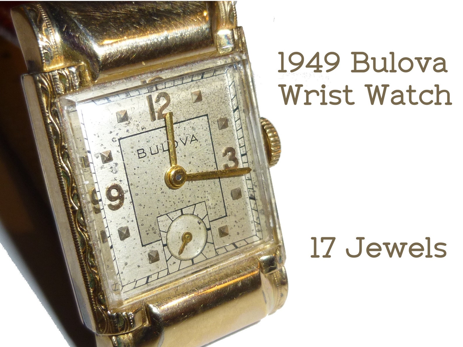 1949 Bulova Mens Wrist Watch. Rectangular / Runs / Manual Wind - Etsy