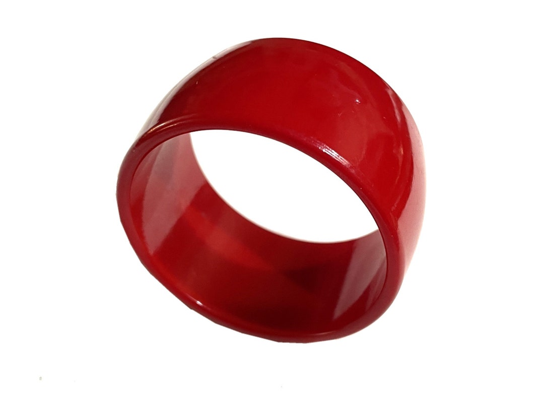 Lipstick-red Bakelite Bangle. 1.5" Super Wide Bracelet. Circa 1940s ...