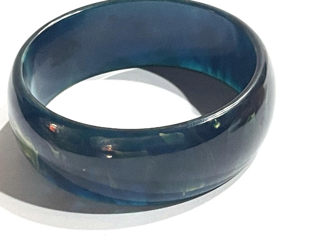 Beautiful Inky Dark blue Moon Bakelite Bangle. Vintage Circa 1940s ...