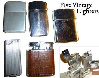 Pair of 2 Vintage Trimlite Champ Flip Lighters with Forester ULysses 5 ...