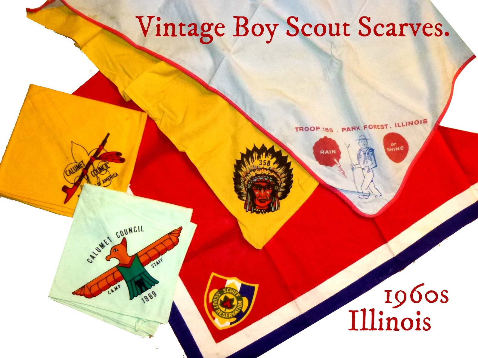 Five Vintage Boys Scouts of America Scarves. 5 BSA Neck - Etsy