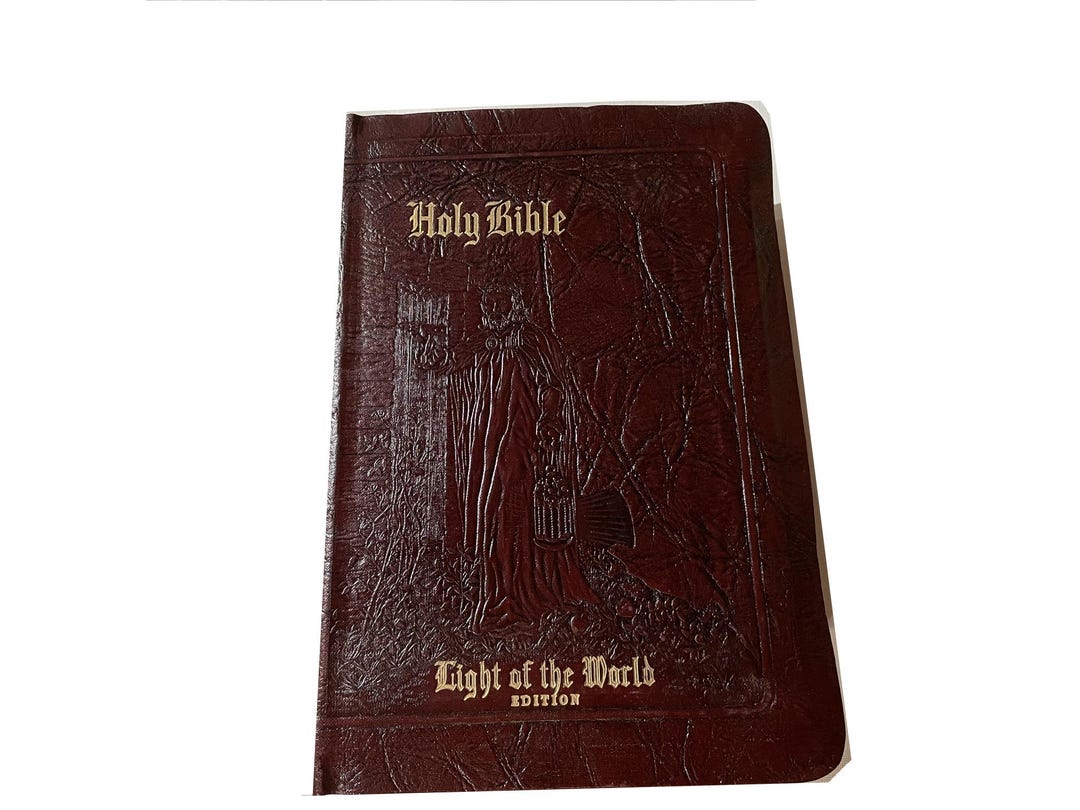 RESERVED 1954 Holy Bible KJV, Light of the World Edition, Maroon ...