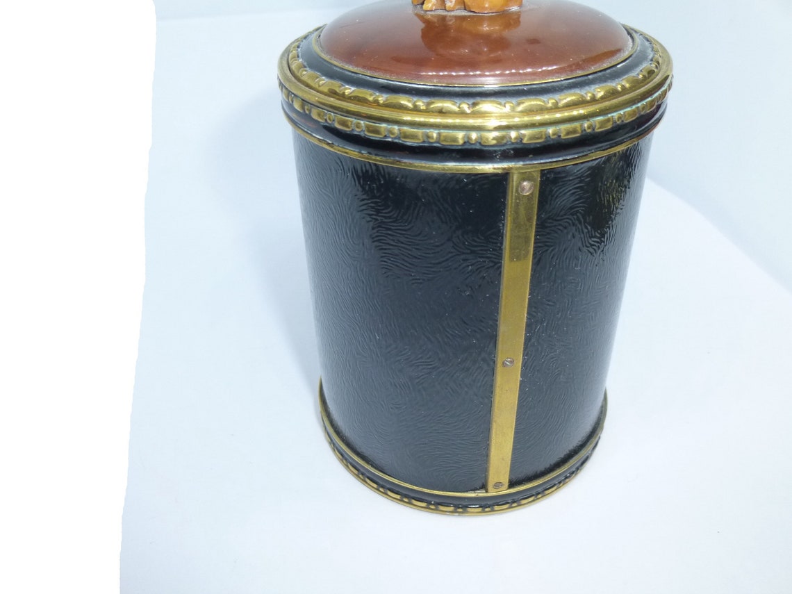 Vintage German Lift Top Cigarette Round Box With Carved - Etsy