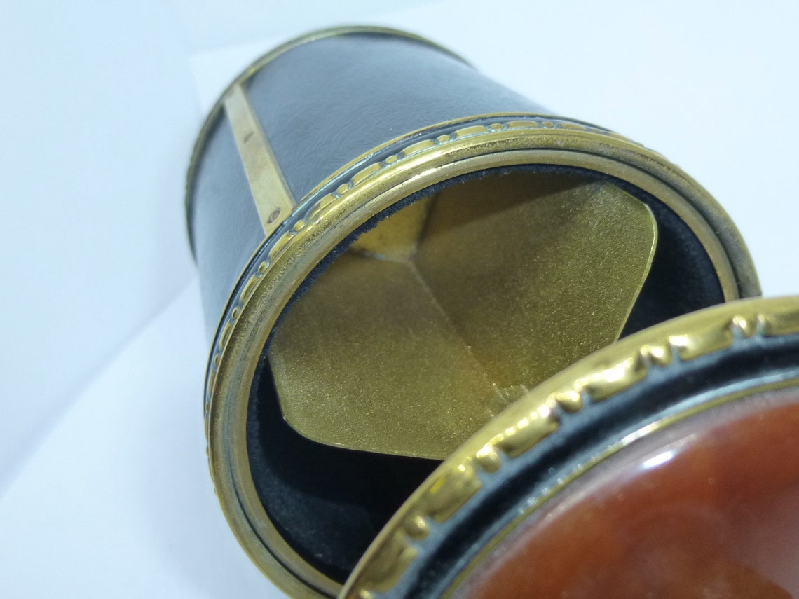 Vintage German Lift Top Cigarette Round Box With Carved - Etsy