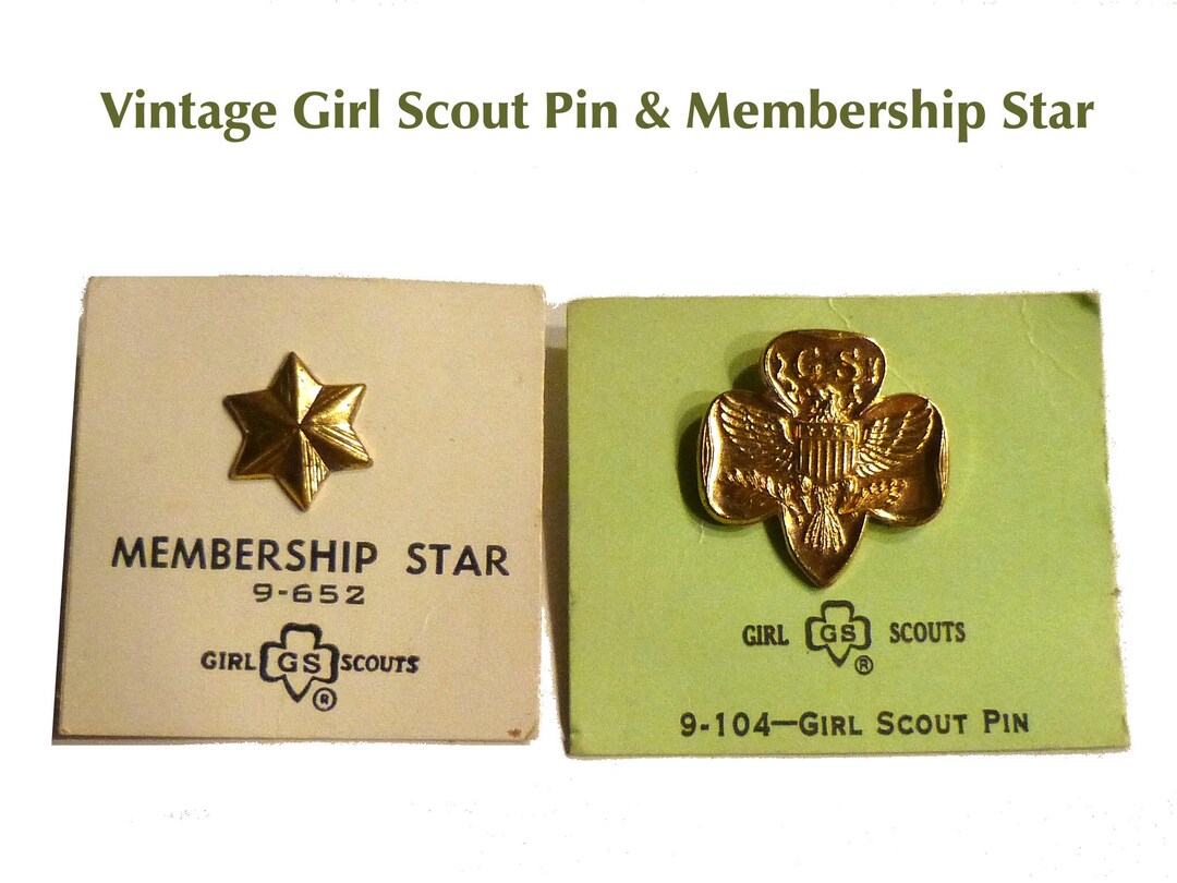 Girl Scout Emblem Pin and Membership Star. Vintage Circa 1960s ...