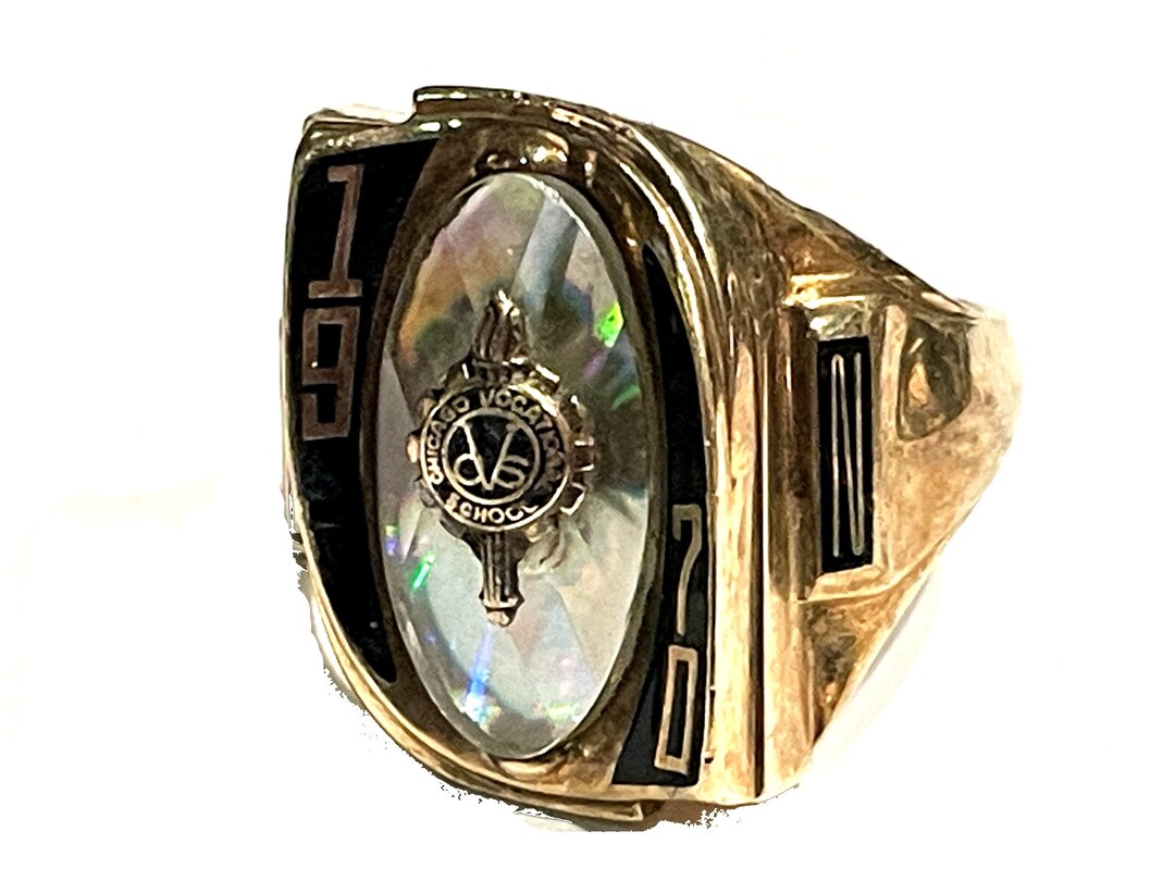 Vintage 10k Gold HS Ring, Chicago Vocational School Class of 1970 ...
