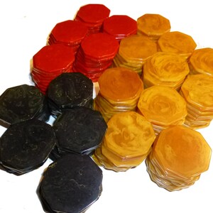SET OF TEN (10) Vintage Bakelite Octagon Poker Chips for Crafting or ...