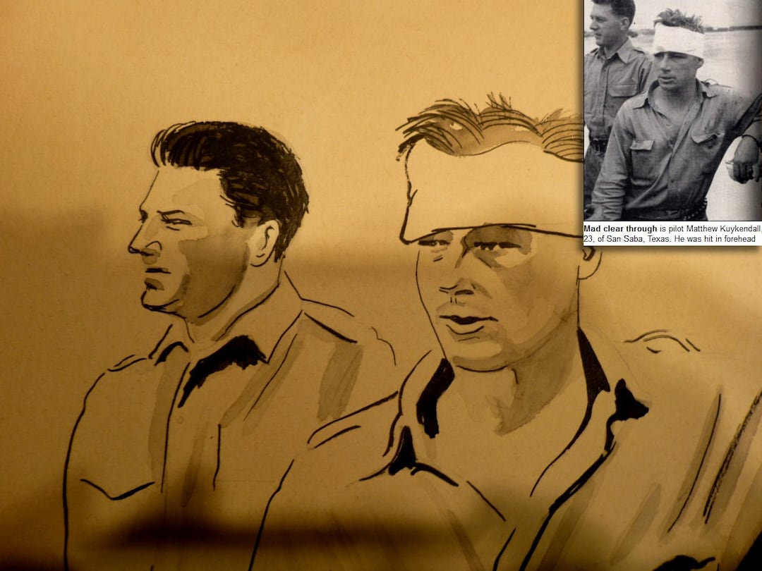 Ink Drawing Wounded WWII Fighter Pilot. 1942. Signed Dated by Artist ...