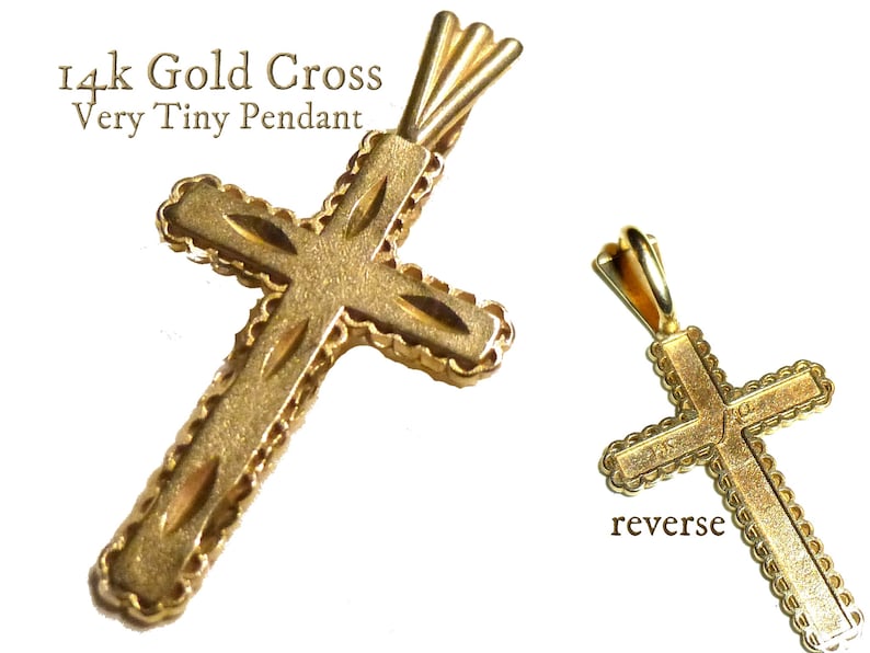 14k Gold Cross Pendant. Marked 14k and MA for Michael Anthony - Etsy