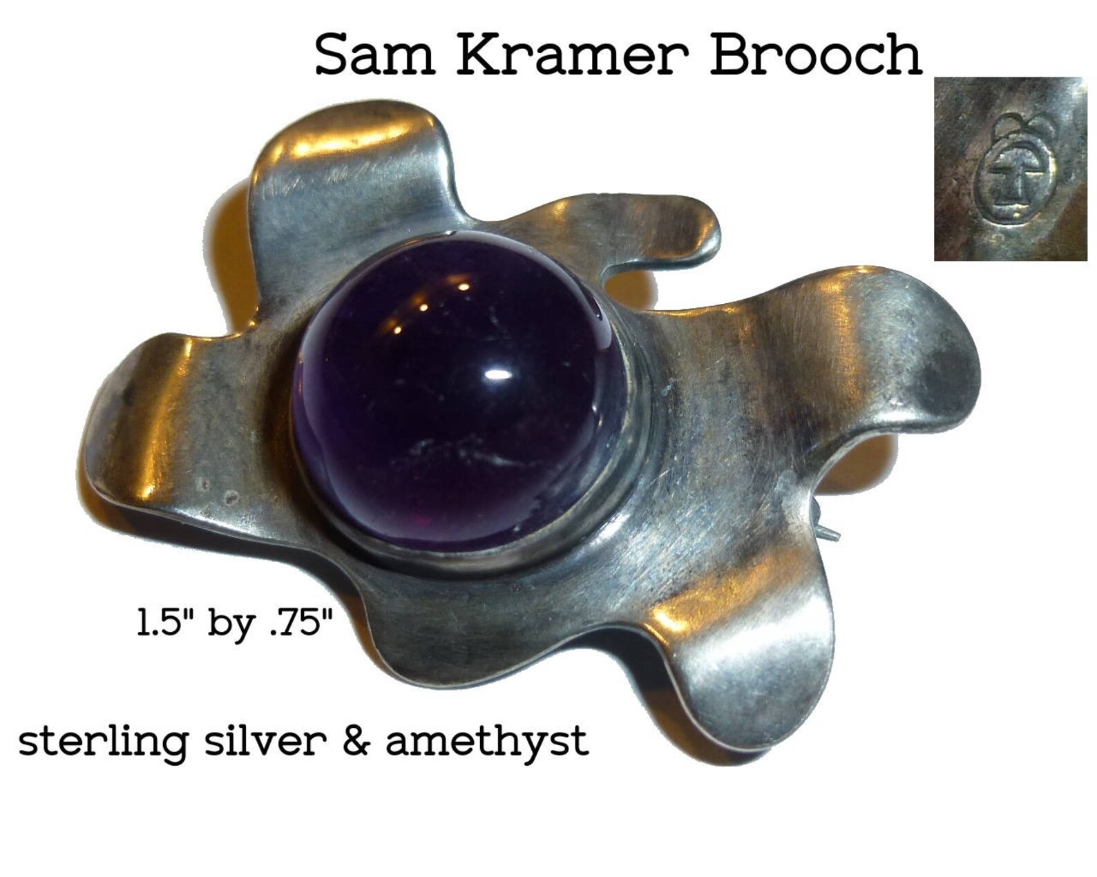 Pair of Sam Kramer Signed Modernist Brooches. Vintage - Etsy
