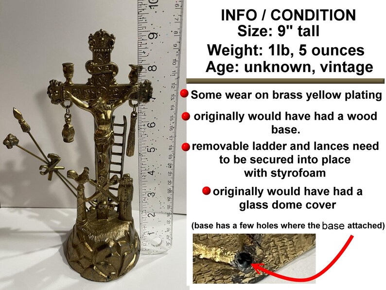 Vintage Arma Christi Crucifix, Weapons of Christ, 9" Passion Cross - Etsy