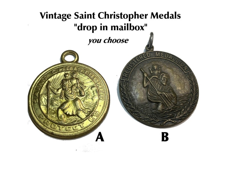 Vintage Saint Christopher Medal – Brass Catholic Patron Saint of Travel ...