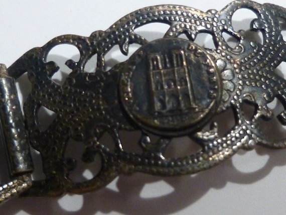 Very Old Souvenir of Paris Bracelet. Filigree Silver… - Gem