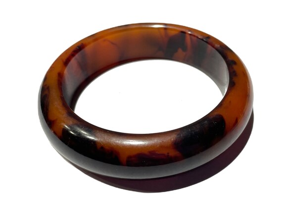 VINTAGE BAKELITE. Light and Dark Brown & Black Swirle… - Gem
