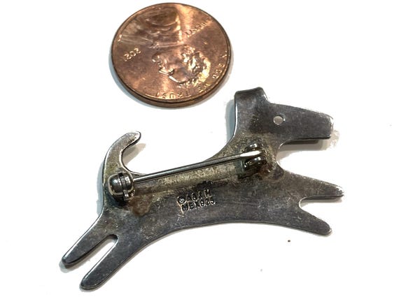 Vintage Sterling Silver Terrier Dog Pin. Made by Anne… - Gem