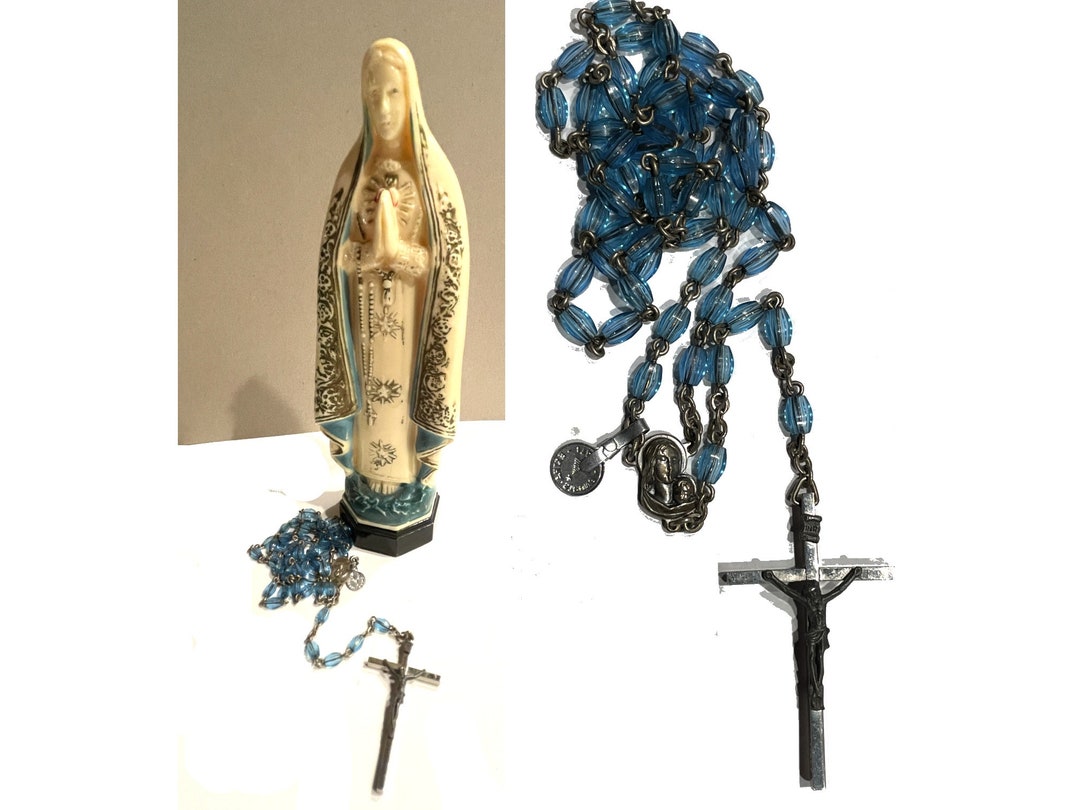 Plastic Holy Mother Figure With Rosary Inside. Vintage Circa 1950s ...