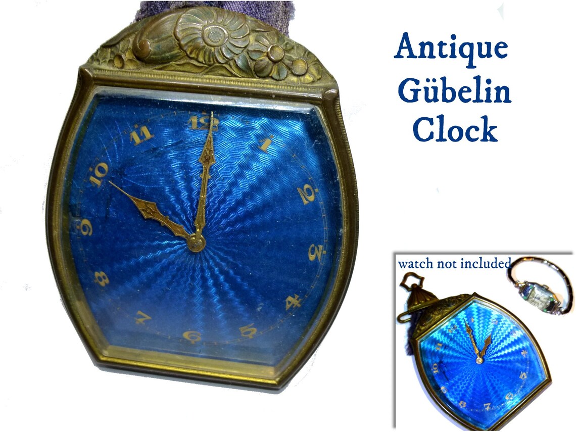 Antique Gübelin Boudoir Clock. Beautiful Blue Guilloche Enamel | Etsy