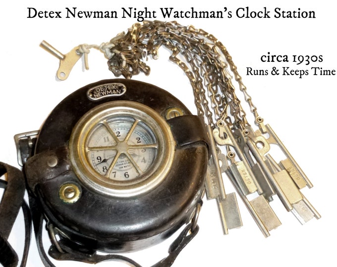 1930s Detex-newman Nightwatchman's Time Clock With Nine Box Keys and ...